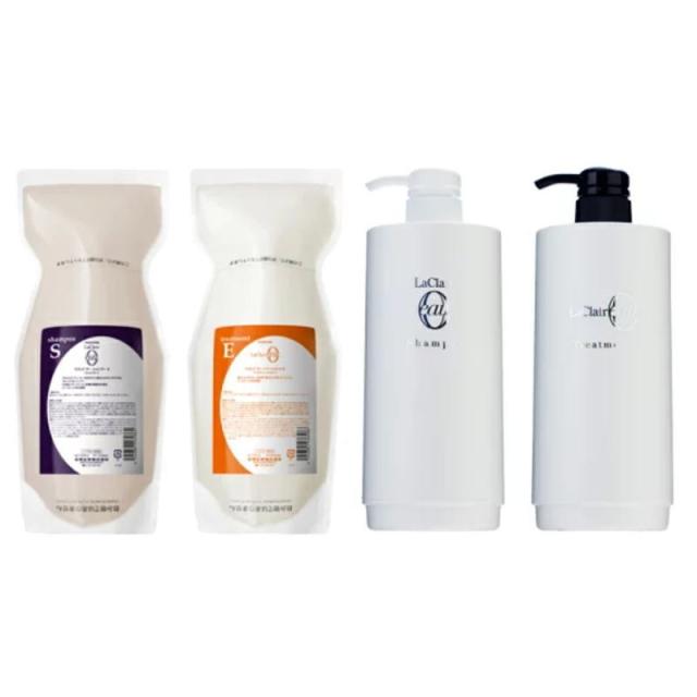 タマリス ラクレア オー シャンプー S スムースフレッシュ 600mL ＋ トリートメント E エモリエントリペア 600g ＋ 各専用ディスペンサー セット