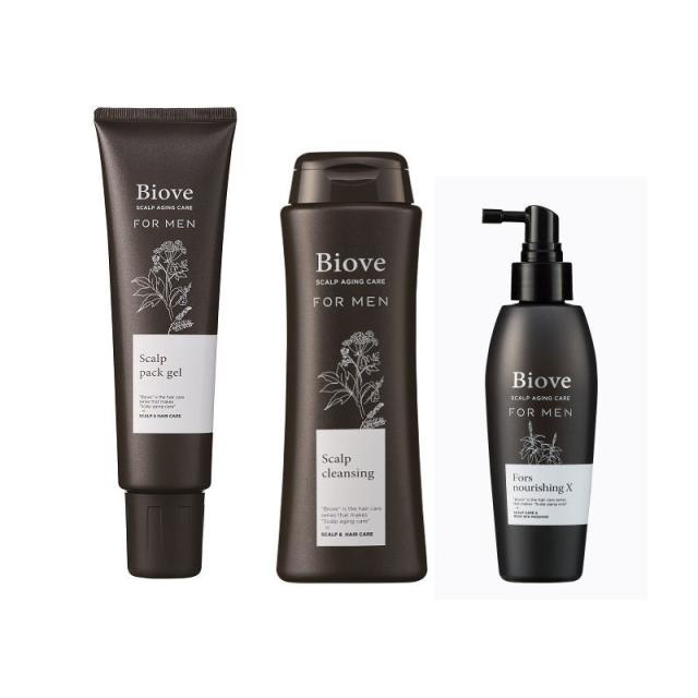 デミ　Biove FOR MEN（ビオーブ フォー メン）［薬用］スキャルプクレンジング (250ml) スキャルプパックジェル(150g) フォルスナリシングX (150ml)セット
