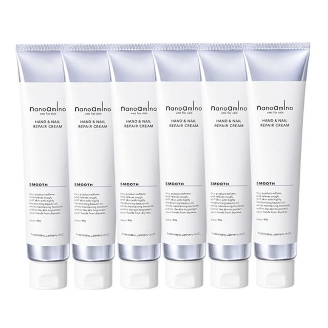 ニューウェイジャパン ナノアミノ　ハンド＆ネイル　リペアクリーム　スムース（無香料）　80g×6点セット