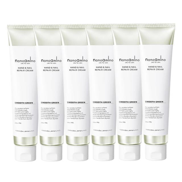 ニューウェイジャパン ナノアミノ　ハンド＆ネイル　リペアクリーム　スムースグリーン　80g×6点セット