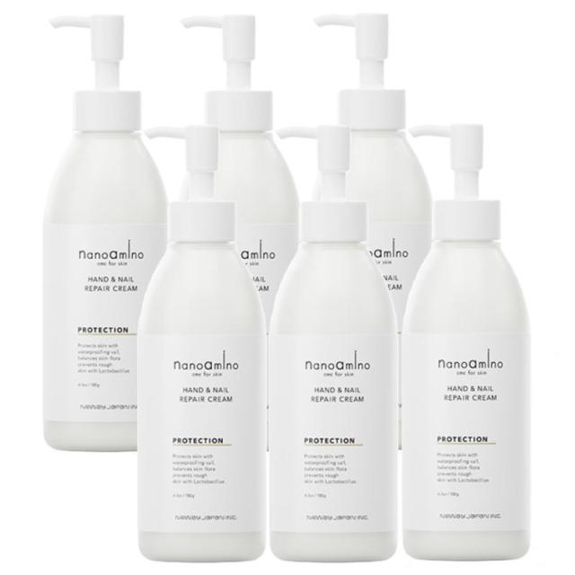 ニューウェイジャパン ナノアミノ　ハンド＆ネイル　リペアクリーム　プロテクション（無香料）　180g×6点セット