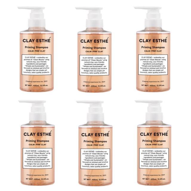 b-ex　クレイエステ　プライミングシャンプー　ピンククレイ　400ml ×6点セット