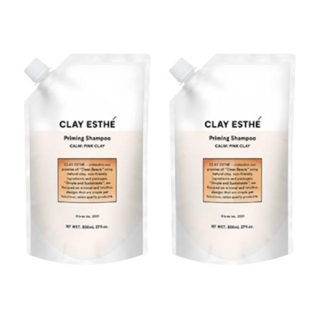b-ex　クレイエステ　プライミングシャンプー　ピンククレイ　800mlリフィル ×2点セット