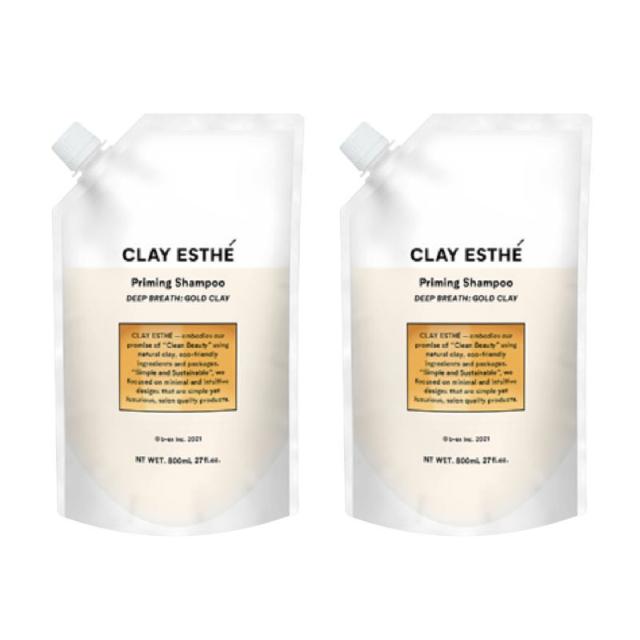 b-ex　クレイエステ　プライミングシャンプー　ゴールドクレイ　800mlリフィル ×2点セット