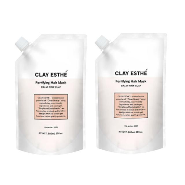 b-ex　クレイエステ　フォーティファイングヘアマスク　ピンククレイ　800mlリフィル ×2点セット
