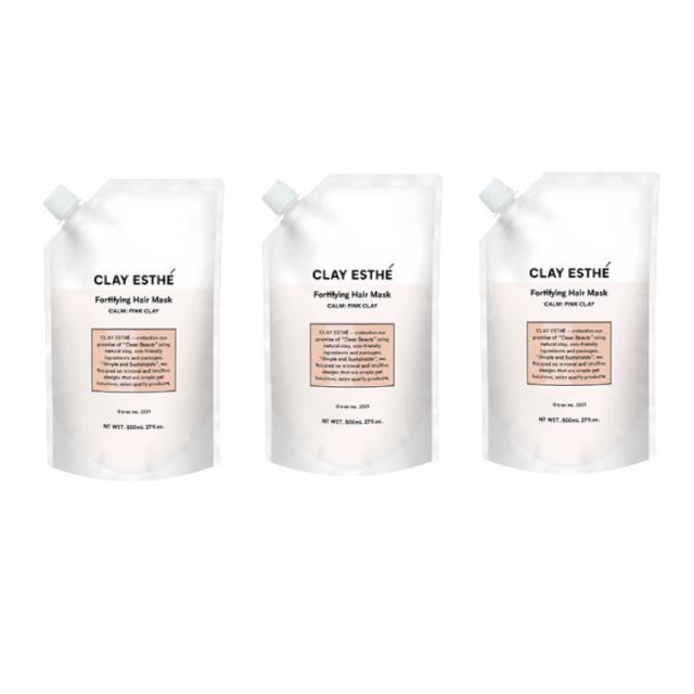 b-ex　クレイエステ　フォーティファイングヘアマスク　ピンククレイ　800mlリフィル ×3点セット