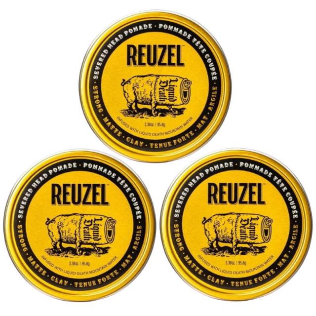 REUZEL　ルーゾーポマード　GOLD　セバードヘッドポマード（ハードクレイ）　95.8g【×3点セット】