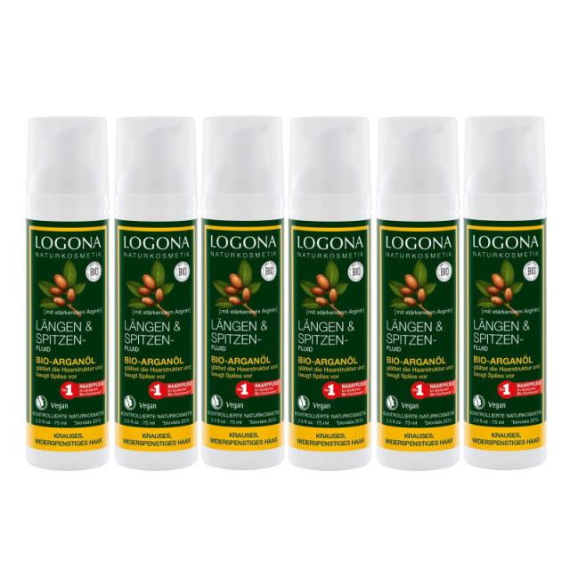 LOGONA ロゴナ　シャイン　ヘアフリュイド(アルガン)75ml×6点セット