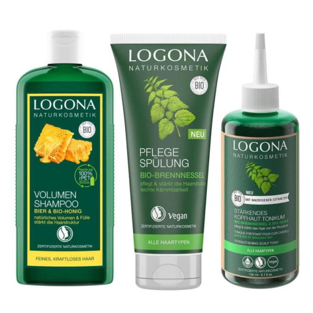 LOGONA ロゴナ　ネトル　エッセンシャル　シャンプー(250ml) ヘアコンディショナー(200ml)スカルプトニック(150ml)計3点セット