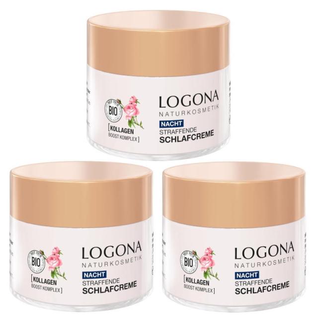 LOGONA ロゴナ　モイスチャーリフト　ナイトクリーム(ローズ)(50ml)×3点セット
