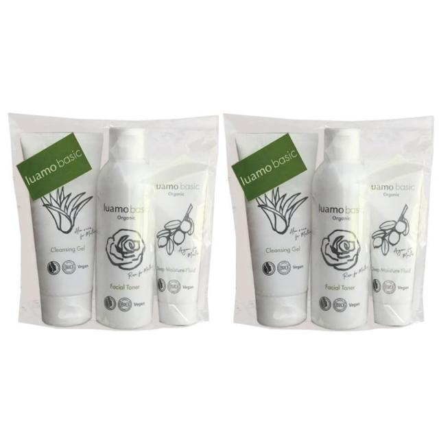 ルアモ ベーシック スキンケアセット(クレンシ゛ンク゛シ゛ェル100ml/フェイシャルトナー150ml/テ゛ィーフ゜ モイスチャライサ゛ー50ml)×2点セット