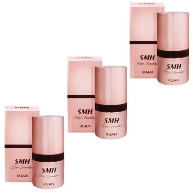 ルアン　スーパーミリオンヘアーヘアファンデーション　12g  No.1 ブラック(3点セット)