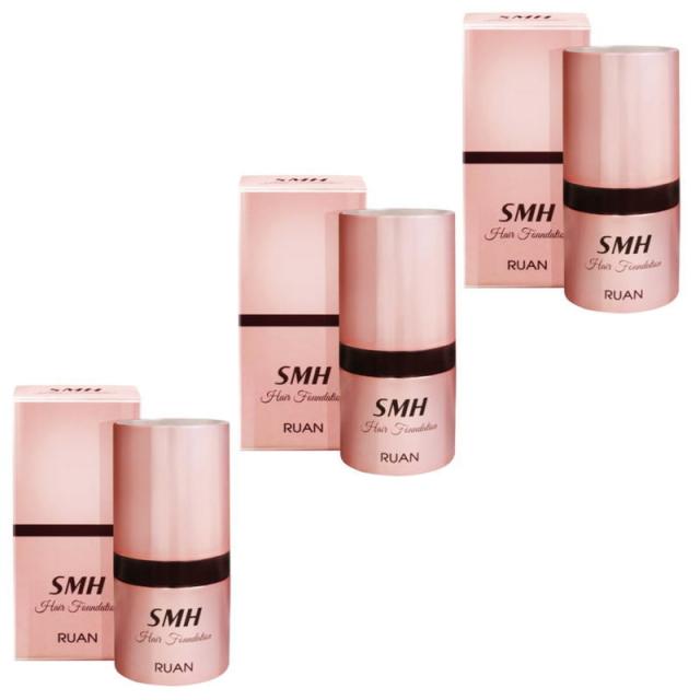 ルアン　スーパーミリオンヘアーヘアファンデーション　12g  No.2ダークブラウン(3点セット)