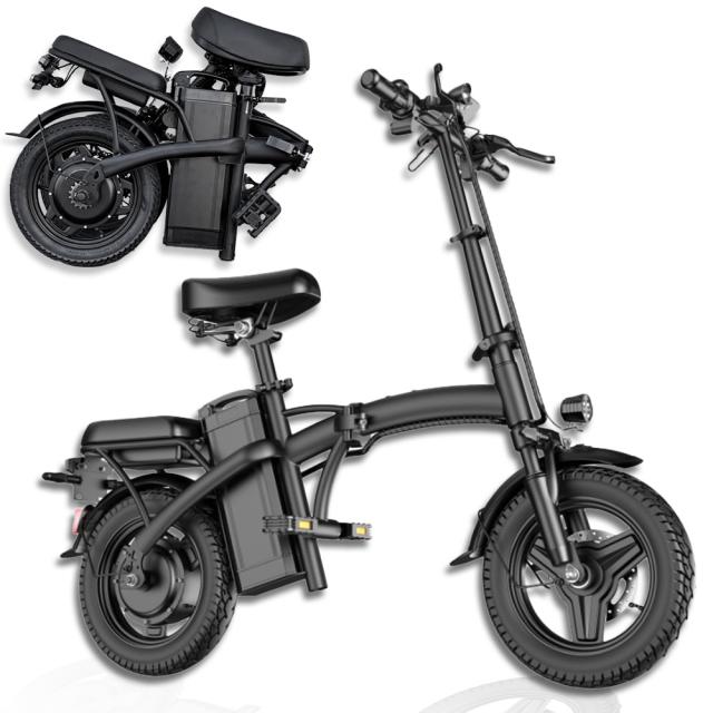 電動アシスト自転車 折りたたみ式 14インチ【免許不要・公道走行可】400Wブラシレスモーター搭載｜USBスマホ充電ポート付き｜最大時速20km｜8Ahバッテリー
