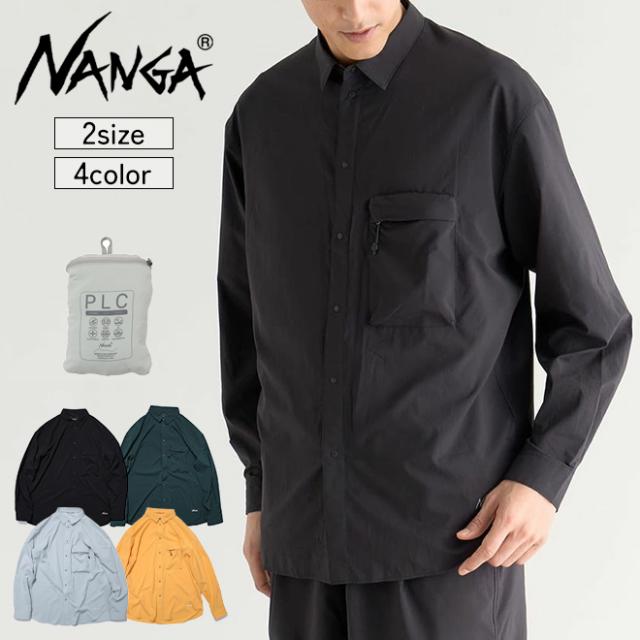 NANGA ナンガ PLC EXCURSION SHIRT 長袖シャツ メンズ レディース パッカブル 軽量 コンパクト 持ち運び 吸水速乾  キャンプ アウトドア フェス BBQ シャドーリップ UVカット スナップボタン 反射ロゴ