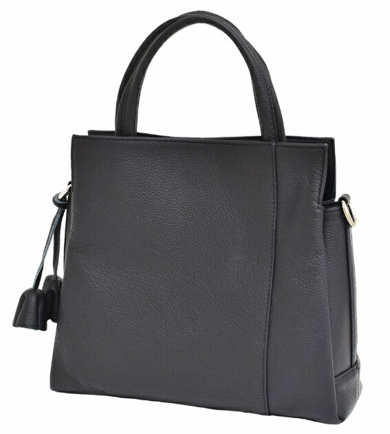 BARCOS(バルコス)のベストセラー 牛皮使用！やわらかオールレザーのショルダー兼ハンドバッグ ブラック ＜ルル＞ メーカー直送