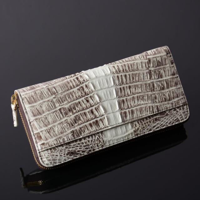 ヒマラヤカイマン ラウンド財布 ブラウン ワニ革長財布 ウォレット