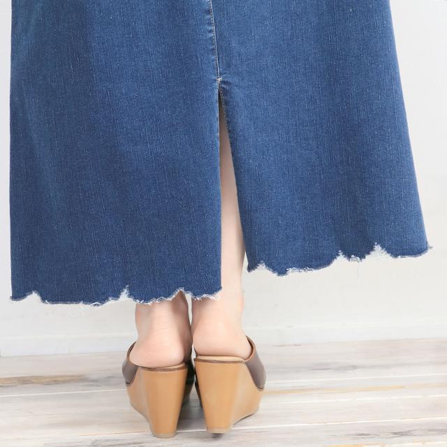 驚異のストレッチと美シルエット 】デニムスカート ビッグジョン