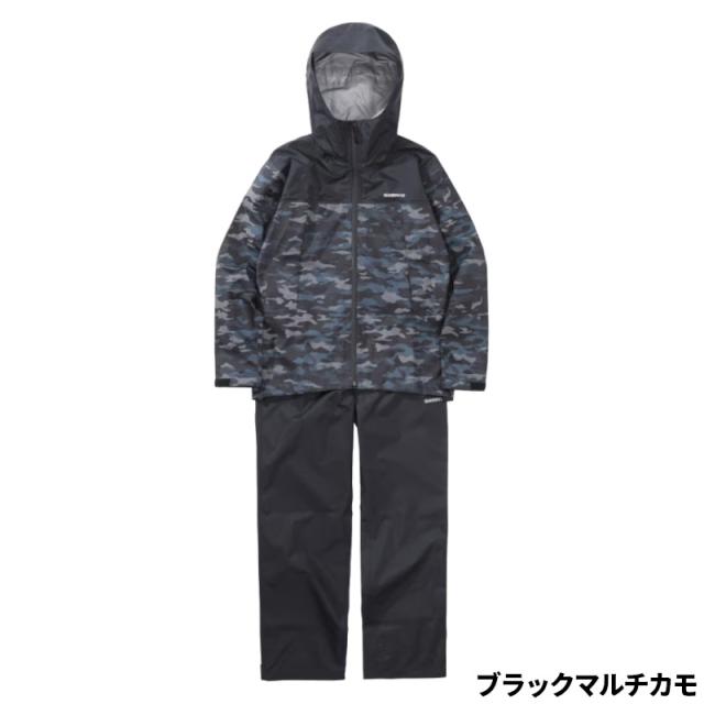 シマノ ウェア 3レイヤー レインスーツ ブラックマルチカモ L RA-047X
