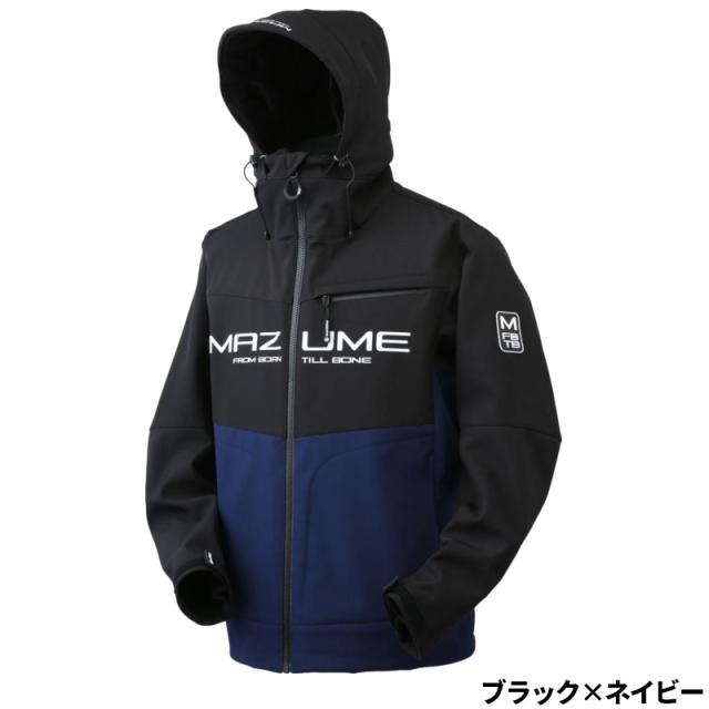 【アウトレット】 オレンジブルー 防寒ウェア マズメ ウインドカットジャケット ダブルトーン L ブラック×ネイビー MZFW-799