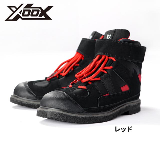 【現品限り】 フットウェア XOOX フェルトスパイクシューズ 25.0-25.5cm M レッド