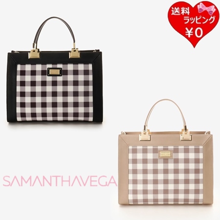 サマンサタバサ サマンサベガ Samantha Vega ハンドバッグ チェックBOXハンドバッグ 大 A4対応  ブランド 正規品 新品 ギフト プレゼント 人気 おすすめ 誕生日 記念日 クリスマス 送料無料 ラッピング無料