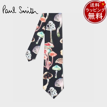 ポールスミス Paul Smith ネクタイ Mushroom タイ 日本製 ブラック  ブランド 正規品 新品 ギフト プレゼント 人気 おすすめ 誕生日 記念日 クリスマス 送料無料 ラッピング無料