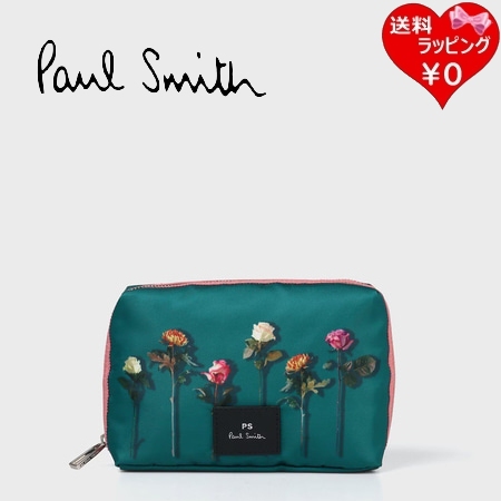 ポールスミス Paul Smith ポーチ カットフラワーズ プリント ティール ブランド 正規品 新品 ギフト プレゼント 人気 おすすめ 誕生日 記念日 クリスマス 送料無料 ラッピング無料