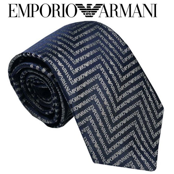 エンポリオアルマーニ ネクタイ  BLUE系 イタリー製 シルク100％ ギフト プレゼント 贈答品 記念品 就職祝い 昇進祝い