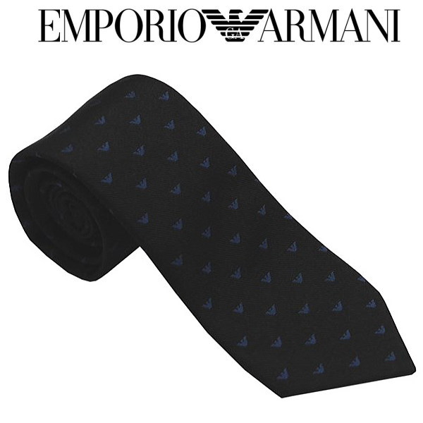 エンポリオアルマーニ ネクタイ BLACK系 イタリー製 シルク100％ ギフト プレゼント 贈答品 記念品 就職祝い 昇進祝い