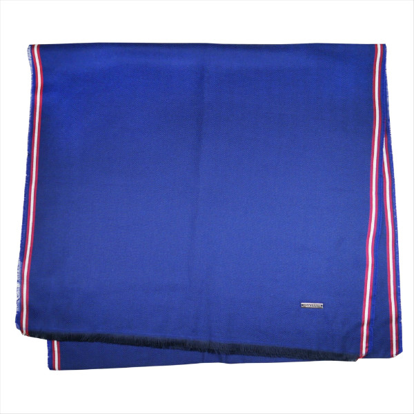 バリー マフラー スカーフ BALLY ネイビーｘレッド系 コットン イタリー製 ギフト プレゼント