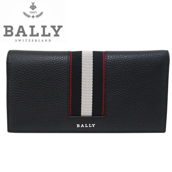 BALLY バリー 長財布 ファスナー小銭入れ付 BLACK PALLADI ブラック メンズ財布 ADRIA 6306283
