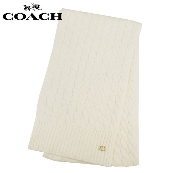 コーチ マフラー ケーブルニット スカーフ チョーク COACH CABLE KNIT SCARF CO100294 平行輸入品