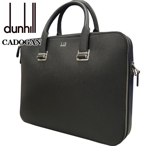 ダンヒル DUNHILL CADOGAN スリム ダブル ドキュメントケース ブラック イタリー製 DU18F3415CA