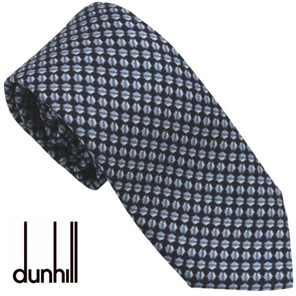 ダンヒル ネクタイ DUNHILL メンズネクタイ シルク100％ イタリー製 ブルー系 総柄タイプ DU21FPTP1C9410R