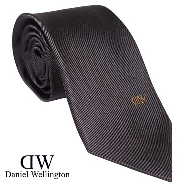 Daniel Wellington ダニエルウェリントン メンズネクタイ プレーングレイ系 ワンポイントロゴ DW02500001-264339