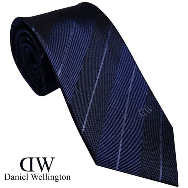 Daniel Wellington ダニエルウェリントン メンズネクタイ ネイビー系 ストライプ系 ワンポイントロゴ DW02500003-264397