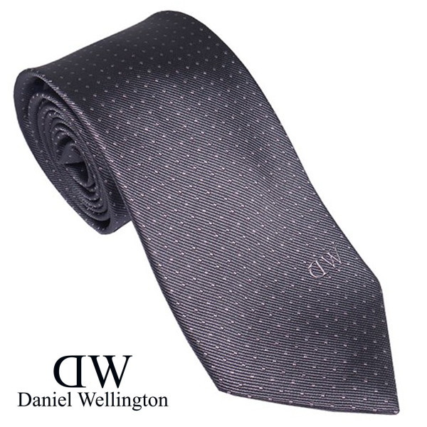Daniel Wellington ダニエルウェリントン メンズネクタイ グレイ系 ドット柄 ワンポイントロゴ DW02500006-265272