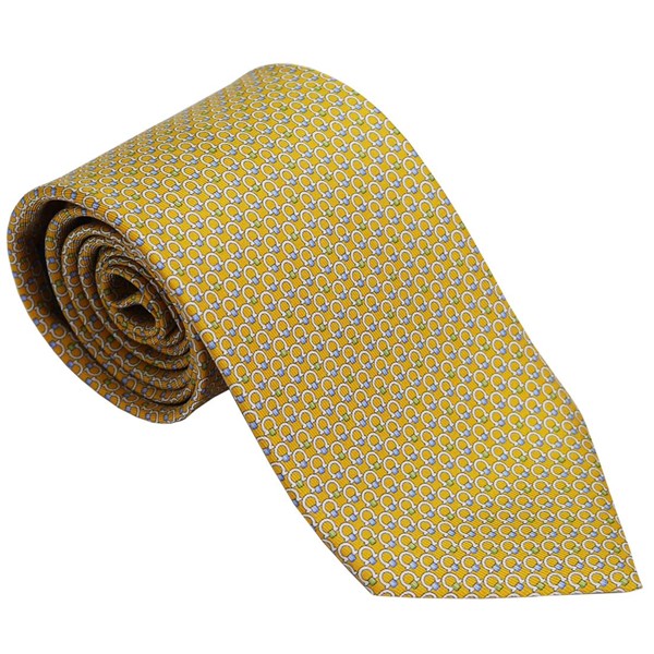 サルバトーレ フェラガモ salvatore ferrgamo ネクタイ イエロー系 シルク100％ イタリー製 681948 ギフト プレゼント 贈答品 記念品