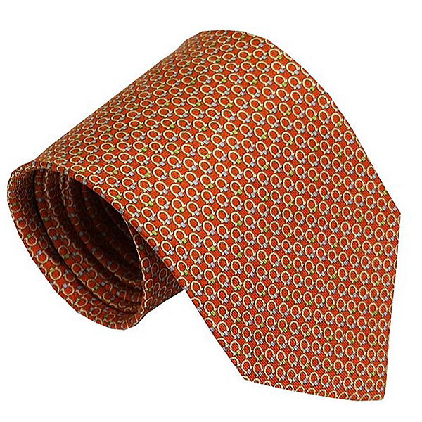 サルバトーレ フェラガモ salvatore ferrgamo ネクタイ オレンジ系 シルク100％ イタリー製 681949 ギフト プレゼント 贈答品 記念品