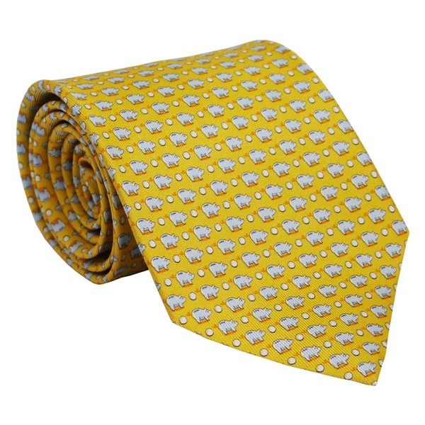 サルバトーレ フェラガモ salvatore ferrgamo ネクタイ イエロー系 シルク100％ イタリー製 703328 ギフト プレゼント 贈答品 記念品