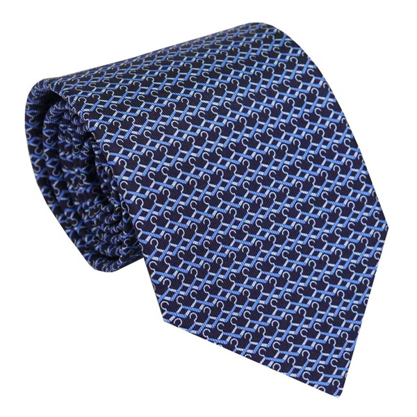 サルバトーレ フェラガモ salvatore ferrgamo ネクタイ ネイビー系 シルク100％ イタリー製 712075 ギフト プレゼント 贈答品 記念品
