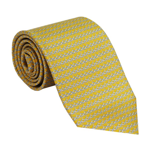 サルバトーレ フェラガモ salvatore ferrgamo ネクタイ イエロー系 シルク100％ イタリー製 712082 ギフト プレゼント 贈答品 記念品