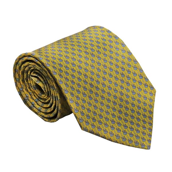 サルバトーレ フェラガモ salvatore ferrgamo ネクタイ イエロー系 シルク100％ イタリー製 714019 ギフト プレゼント 贈答品 記念品