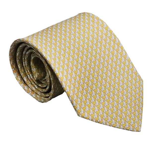 サルバトーレ フェラガモ salvatore ferrgamo ネクタイ イエロー系 シルク100％ イタリー製 714318 ギフト プレゼント 贈答品 記念品