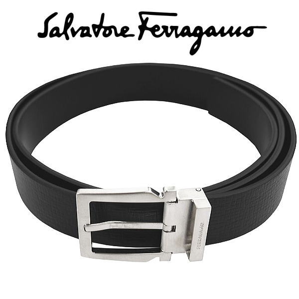 サルバトーレ フェラガモ salvatore ferragamo メンズベルト 110cm 115cm ブラック リバーシブルタイプ 3.0cmタイプ 並行輸入品