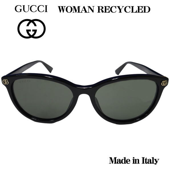 グッチ サングラス レディス GUCCI Sunglass ブラック グレイ WOMAN RECYCLED GG1818SK-001-56 2025SS