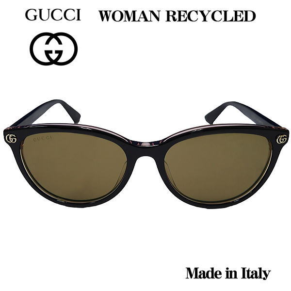 グッチ サングラス レディス GUCCI Sunglass ブラック ブラウン WOMAN RECYCLED GG1818SK-003-56 2025SS