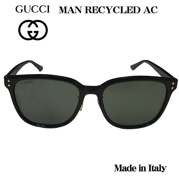 グッチ サングラス メンズ GUCCI Sunglass ブラック グレイ MAN RECYCLED AC GG1896SK-001-57 2025SS