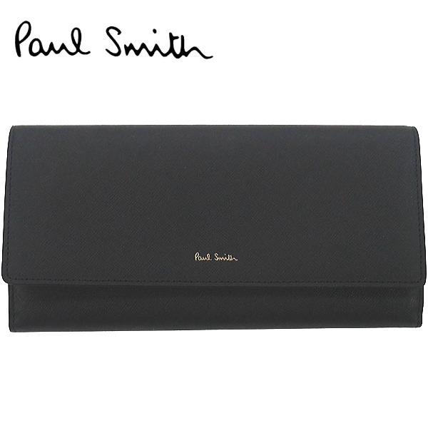ポールスミス Paul Smith 長財布 ボタン開閉式 本革 ブラック  M1A-4608X-BMULTS ギフト プレゼント